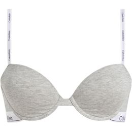 Damen B&uuml;gel-BH "LIGHTLY LINED DEMI", Calvin Klein Underwear, Gr. 85, grau, Jersey, Obermaterial: 53% Baumwolle, 35% Modal, 12% Elasthan, meliert,
