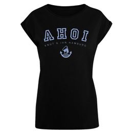F4NT4STIC Damen T-Shirt "Ahoi Knut & Jan Hamburg", schwarz, Gr. S, Obermaterial: 100% Baumwolle, Shirts, Print