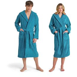 M&ouml;ve Unisex-Bademantel M&Ouml;VE, L:120cm, blau, Walkfrottier, Hausm&auml;ntel, "Superwuschel Kapuze, ideal f&uuml;r Sauna & Spa, Hotelbademantel", in Uni
