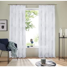 Gardine OTTO HOME, B:140cm H:265cm, wei&szlig;, Voile, Polyester, Wohnzimmer, Gardinen, "Belem", 1 bzw. 2 Schals, Vorhang, Fertiggardine, Kreise