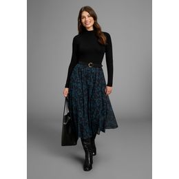 Laura Scott Abendkleid Damen Gr&ouml;&szlig;e 46 blau / schwarz Winterkleid