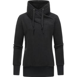 Ragwear Damen Sweatshirt "Neska Fleece", schwarz, Gr. XL, Fleece, Obermaterial: 100% Polyester, Sweatshirts, modischer Longsleeve Fleecepullover mit