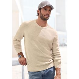 John Devin Herren Strickpullover "bis Gr&ouml;&szlig;e 5XL", beige, Gr. 4XL, unifarben, Strick, Obermaterial: 50% Baumwolle, 50% Polyacryl, Pullover, Pullover