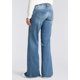 Herrlicher Damen 5-Pocket-Jeans "Edna Kama Denim Light"navy blau, Gr. 28, Denim/Jeans, Obermaterial: 98% Baumwolle, 2% Elasthan, Jeans, Flared Fit,