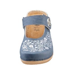 Franken Schuhe FRANKEN-SCHUHE Damen Clog, Gr. 38, blau, Lederimitat, Schuhe