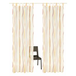 Gardine OTTO HOME, B:140cm H:225cm, orange, Voile, Polyester, Wohnzimmer, Gardinen, "DIMONA", 2-er Set, Voile, Polyester, Wellen