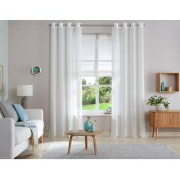 Gardine OTTO HOME, B:140cm H:225cm, beige, Polyester, Wohnzimmer, Gardinen, "Fiete", Leinen Optik, monochrom, basic, pflegeleicht, verschiedene Gr&ouml;&szlig;en