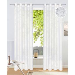 Gardine OTTO HOME, B:140cm H:265cm, wei&szlig;, Ausbrenner, Polyester, Viskose, Wohnzimmer, Gardinen, "Anna", Bestseller, &Auml;ste-Motiv, Viskose, Polyester