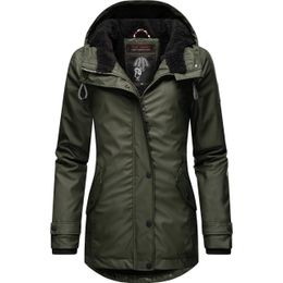 Navahoo Damen Regenjacke "Lindraa", gr&uuml;n, Gr. M, Oberstoff: 60% Polyvinylchlorid, 30% Polyester, 10% Polyurethan; Futter: 100% Polyester; Wattierung: