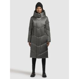 Khujo Damen Steppmantel "MANELIA"grau, Gr. XXL, gl&auml;nzend, 100% Nylon, M&auml;ntel