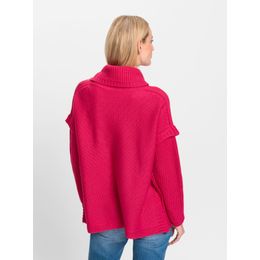 Heine Damen Rollkragenpullover "Pullover", pink, Gr. 44, meliert, unifarben, 75% Polyacryl, 15% Wolle, 10% Polyamid, Pullover