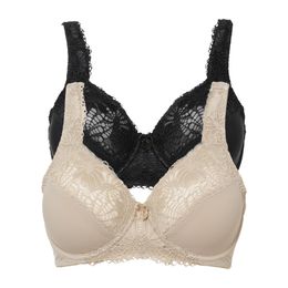 bonprix Damen Minimizer-BH "Minimizer-BH mit gepolsterten Tr&auml;gern (2er Pack)", Gr. 90, beige, Obermaterial: 80% Polyamid, 20% Elasthan. Futter: 100%