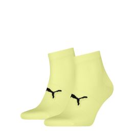 Puma Damen Kurzsocken "Puma UNISEX SPORT LIGHT QUARTER 2P", Gr. 39gelb, Obermaterial: 74% Polyester, 22% Polyamid, 4% Elasthan, Socken, mit