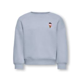 KIDS Only M&auml;dchen Sweatshirt "KMGSWEAT L/S CREW EMB LOOSE SWT NOOS"soft chambray detail:emb icecream, Gr. 98, unifarben, Sweatware, Obermaterial: 60%
