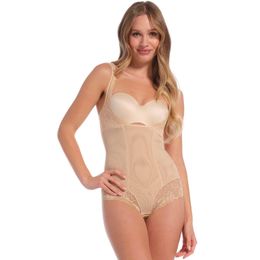 Damen Shaping-Body "Super Control Body", MAGIC BODYFASHION, Gr. L, braun, Netz, Obermaterial: 85% Polyamid, 15% Elasthan, unifarben, Bodys, verleiht