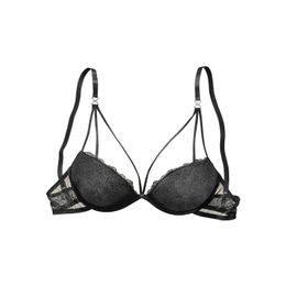 Lascana Damen Push-up-BH, Gr. 80, schwarz, Spitze, Obermaterial: 60% Polyamid, 35% Polyester, 5% Elasthan, BHs, aus Spitze mit h&uuml;bscher