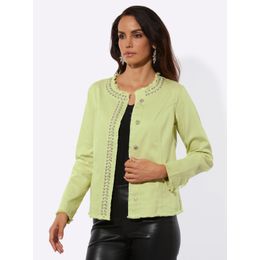 WITT Damen Jeansblazer mit seitlichen Nahttaschen, pistazie, Gr&ouml;&szlig;e 36