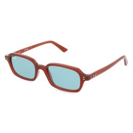 Ray-Ban RB4458 Zuri | Unisex-Sonnenbrille | Fassung: Vollrand, Quadratisch, Kunststoff, Braun | Glasfarbe: Blau