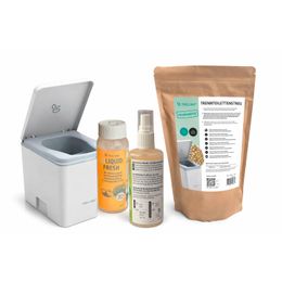 Trelino Evo L Trenntoilette inkl. Holy Shine Bio Active 100 ml / Liquid Fresh 100 ml / Trenntoilettenstreu 1,2 Liter wei&szlig; - Trenntoiletten