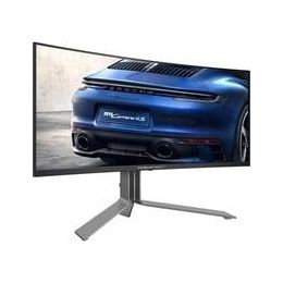 AOC OLED AGON PRO PD34, Gaming-Monitor 86.4 cm (34 Zoll), schwarz (matt)/silber, WQHD, Porsche Design, USB Hub, Adaptive-Sync, 240Hz Panel