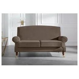 2-Sitzer Home Affaire "Rennes", grau (taupe), B:160cm H:90cm T:93cm, Samtoptik (100% Polyester);Baumwollmix (50% Baumwolle, 50% Polyester), Sofas, in Samtoptik oder Baumwoll-Mix