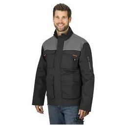 Arbeitsjacke HERO by John Medoox "JUSTIN Utility Jacket Workwear Arbeitsjacke", Herren, Gr. XXL, grau (anthra, schwarz), angeraute Sweatware, 65% Polyester, 35% Baumwolle, regular fit, Jacken, Arbeitsjacke Funktionsqualit&auml;tf&uuml;r Herren