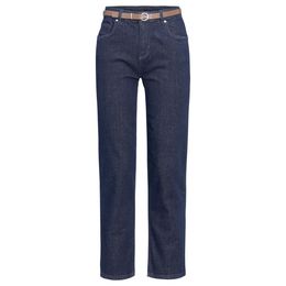 Gina Damen Straight-Jeans mit G&uuml;rtel