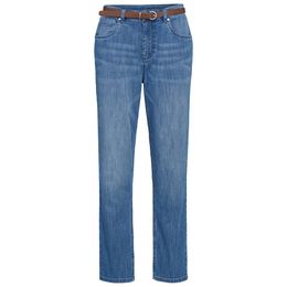 Gina Damen Straight-Jeans mit G&uuml;rtel