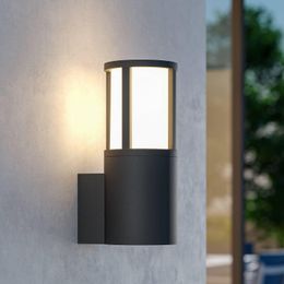 Deko-Light Au&szlig;enwandleuchte Facado II, grau/opal, &Oslash; 11 cm, IP65, Metall