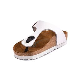Comfortfusse Leder-Zehentrenner in Wei&szlig; - 61% | Gr&ouml;&szlig;e 39 | Kindersandalen