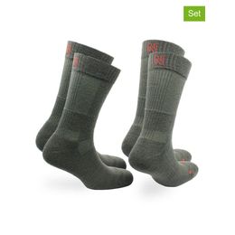 Norfolk 2er-Set: Trekkingsocken "Leonardo" in Khaki - 41% | Gr&ouml;&szlig;e 35-38 | Damen-outdoor-ausruestung