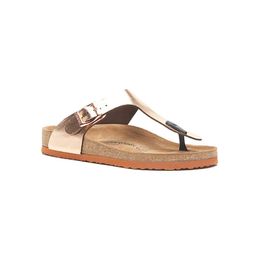 Comfortfusse Leder-Zehentrenner in Rosegold - 65% | Gr&ouml;&szlig;e 38 | Damen-sandalen
