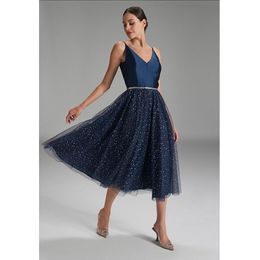 Swing Kleid in Dunkelblau - 68% | Gr&ouml;&szlig;e 40 | Damen-kleider