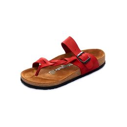 Comfortfusse Leder-Zehentrenner in Rot - 66% | Gr&ouml;&szlig;e 41 | Damen-sandalen
