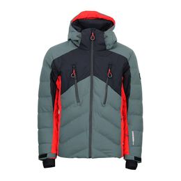 Peak Mountain Ski-/ Snowboardjacke "Chalet" in Gr&uuml;n/ Orange - 62% | Gr&ouml;&szlig;e L | Herren-outdoorjacken