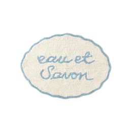 Ellos Home Badvorleger "Savon" in Creme/ Hellblau - 15% | Gr&ouml;&szlig;e 60x80 cm | Heimtextilien-badematten