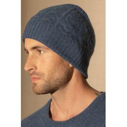 Perfect Cashmere Kaschmir-M&uuml;tze "Popi" in Blau - 43% | Herren-accessoires-sport