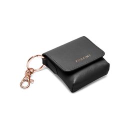 Puccini Leder-Kopfh&ouml;reretui "Zen" in Schwarz - (B)7,5 x (H)8 x (T)2,5 cm - 48% | Portemonnaies-etuis