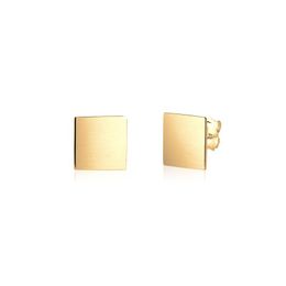 Elli Damen Paar Ohrstecker &raquo;Viereck Geo Minimal Trend Matt 925 Silber Angolare&laquo; gold