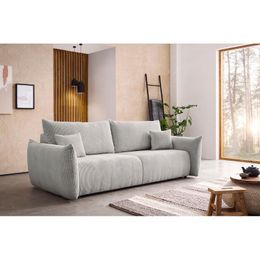 Home Affaire 3-Sitzer &raquo;MAVAS Schlafsofa mit Bettkasten&laquo; ca.240/108cm (Liegefl&auml;che 212/145 cm), Cord, Chenille, Struktur grau