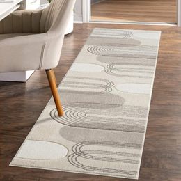 Carpet City Teppich &raquo;BONITO 7157&laquo; rechteckig 11 mm H&ouml;he L&auml;ufer, Flachflor, Hochtief-Muster/ 3D-Effekt, Geo-Muster, Wohnzimmer braun Obermaterial: 100% 