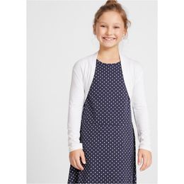 bonprix Kinder bonprix Boleroblazer eleganter Stil, Slim fit Passform, weiche Qualit&auml;t, ohne Verschluss wei&szlig; 164/170