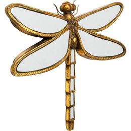 KARE Wanddekoobjekt &raquo;Wandschmuck Dragonfly Mirror 36x46cm&laquo; gold Polyresin