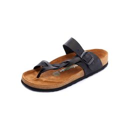 Comfortfusse Leder-Zehentrenner in Schwarz - 64% | Gr&ouml;&szlig;e 40 | Damen-sandalen