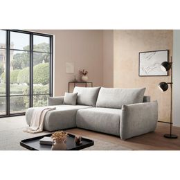 Home Affaire Ecksofa &raquo;MAVAS Schlafsofa mit Bettkasten, L-Form,&laquo; ca.257/127cm (Liegefl&auml;che 212/145 cm), Cord, Chenille, Struktur beige