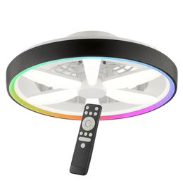 Brilliant LED Deckenleuchte &raquo;Gaiano&laquo; 1 Stk. warmwei&szlig; - kaltwei&szlig; &Oslash; 48cm mit Ventilator, 6400 lm, dimmbar, RGB, 2700-6500 K schwarz
