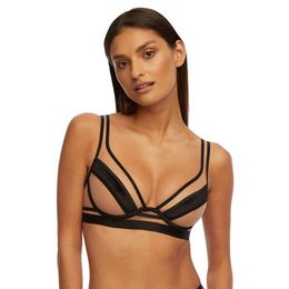 Kinga B&uuml;gelloser-BH "Lou" in Schwarz/ Beige - 56% | Gr&ouml;&szlig;e 75B | Damen-bhs