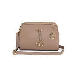 Mia Tomazzi Leder-Umh&auml;ngetasche in Taupe - (B)24 x (H)16 x (T)8 cm - 74% | Damen-taschen
