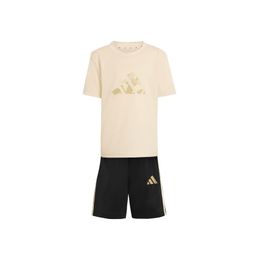 adidas Sportswear Trainingsanzug 'Train Essentials' Jungen Gr&ouml;&szlig;e 104 beige / taupe / schwarz