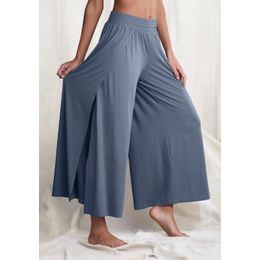 Lascana Damen Lascana Haremshose mit &uuml;berlappenden Seitenn&auml;hten blau 32/34, N-Gr
